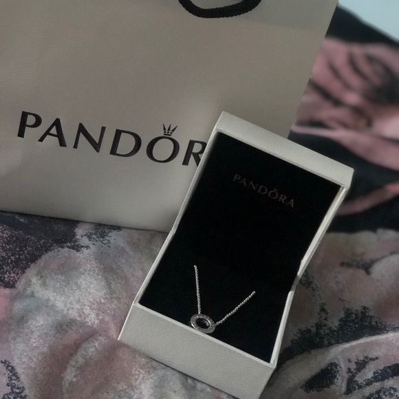 Jewelry | Pandora Logo Pav Circle Collier Necklace | Poshmark
